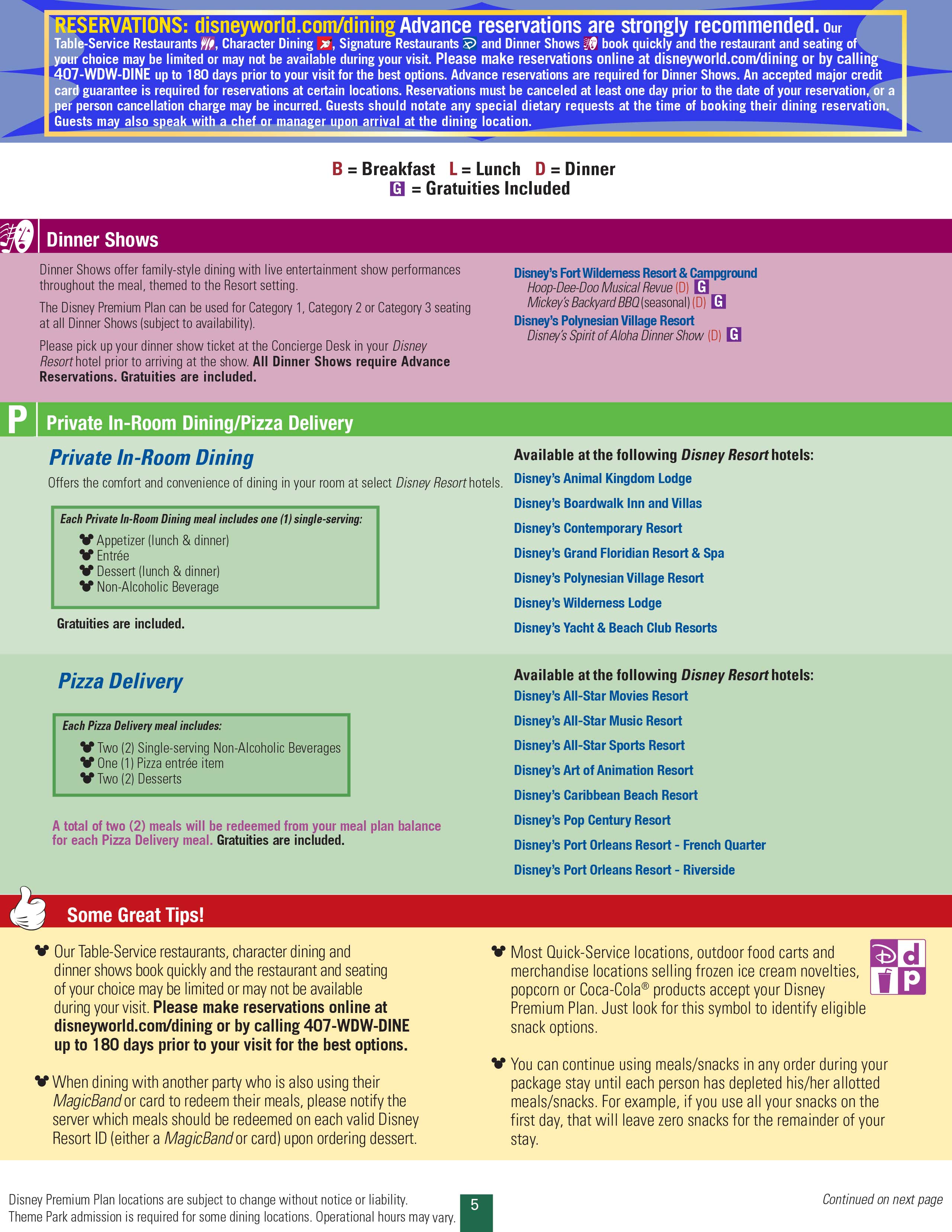 2015 Disney Dining Plan brochures - Photo 17 of 30