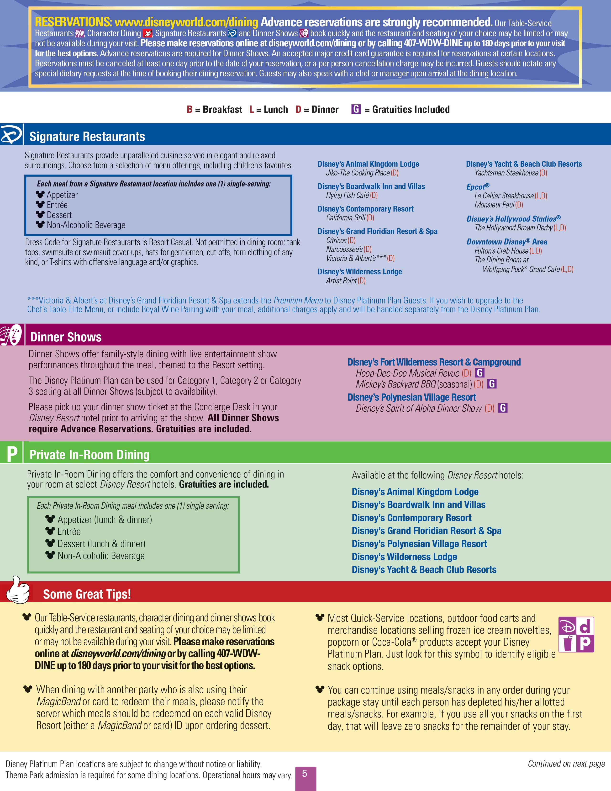 2015 Disney Dining Plan brochures - Photo 26 of 30