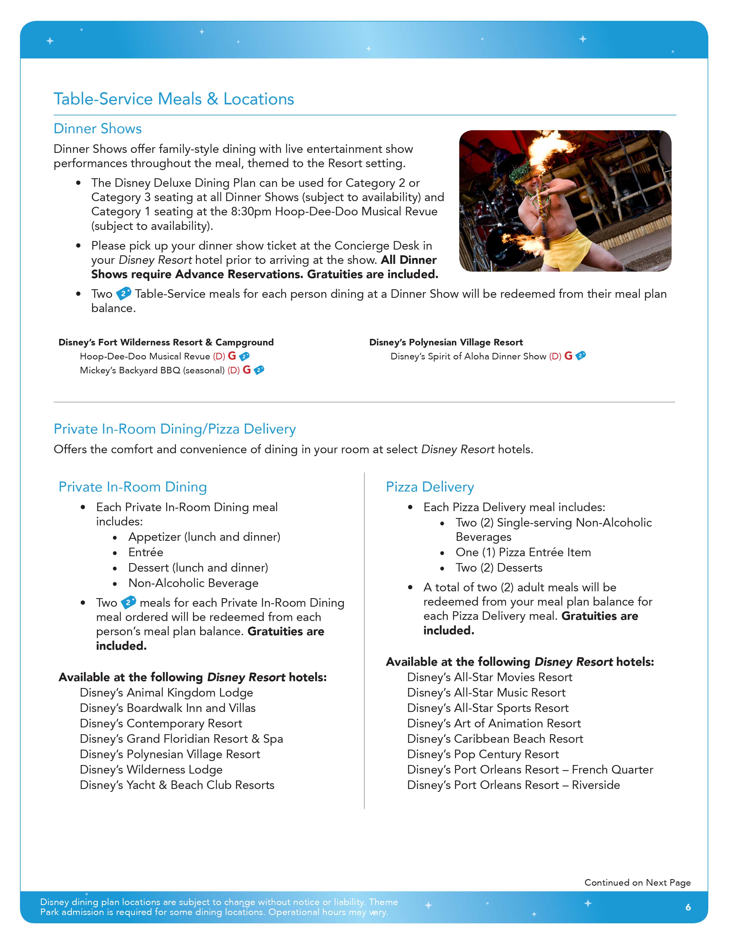 2016 Disney Dining Plan brochures - Photo 16 of 41