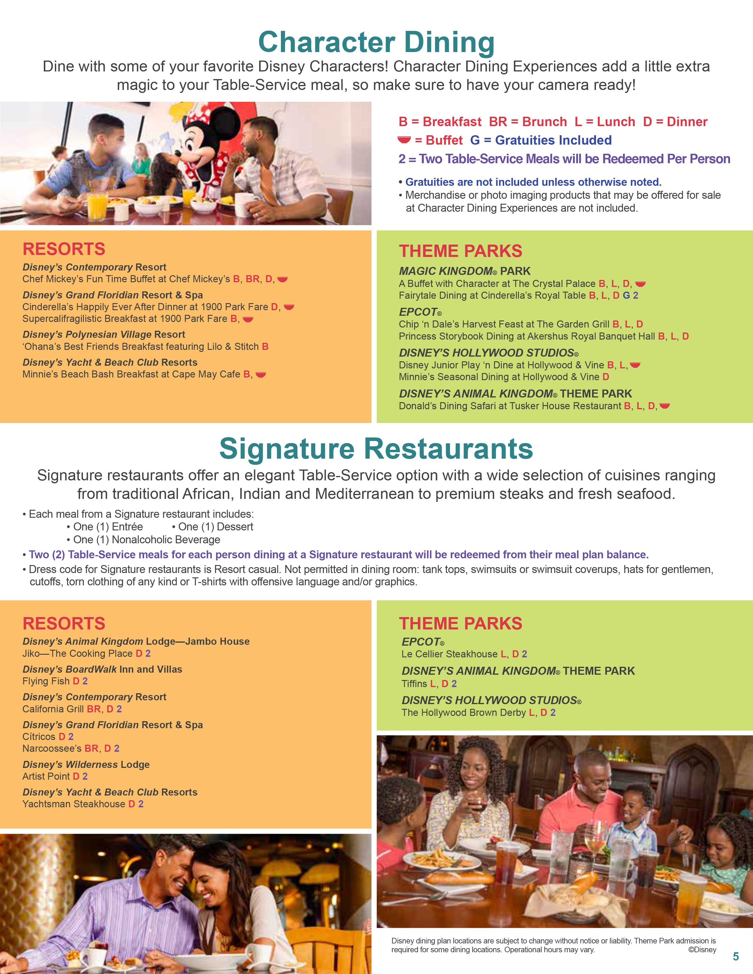 2017 Disney Dining Plan brochures - Photo 8 of 15