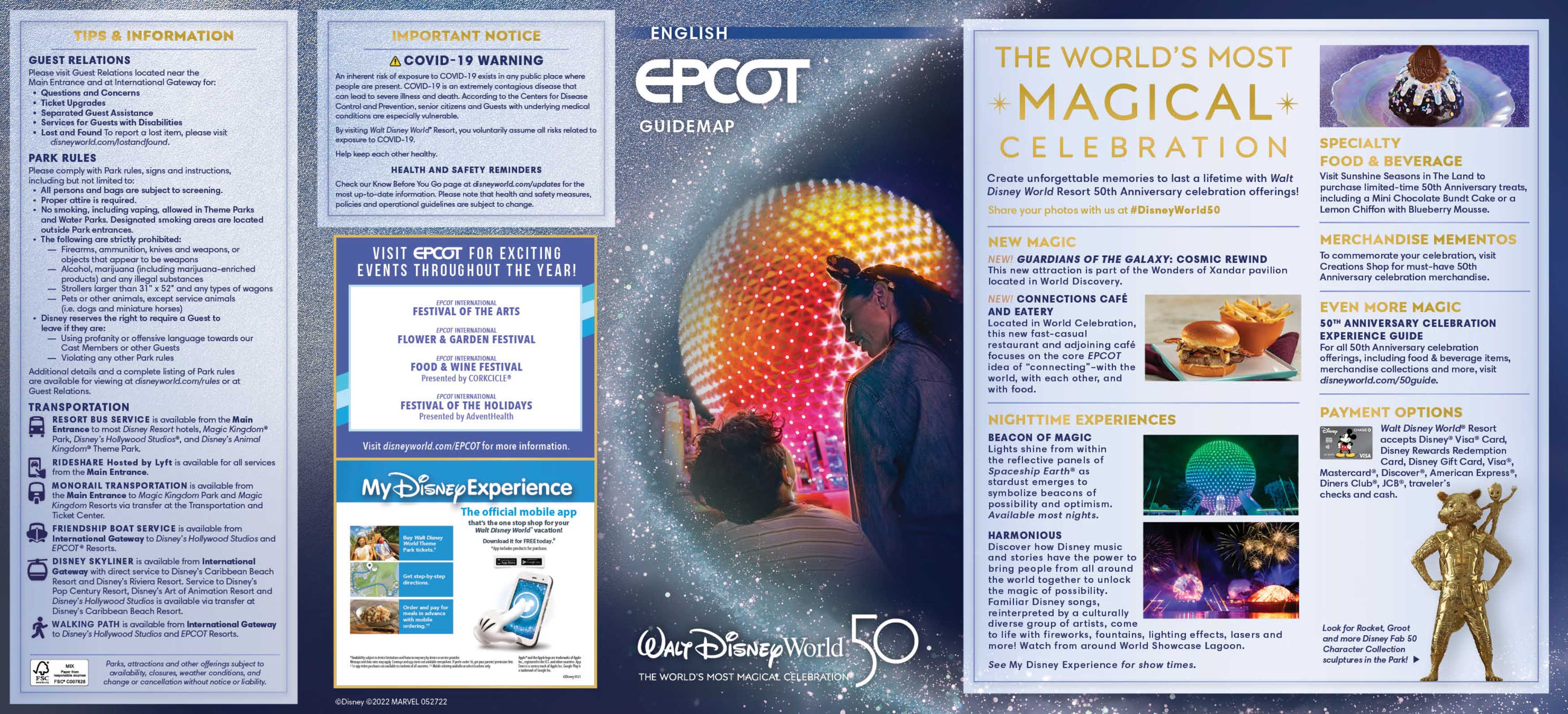 New guide map for EPCOT highlights Guardians of the Galaxy Cosmic ...