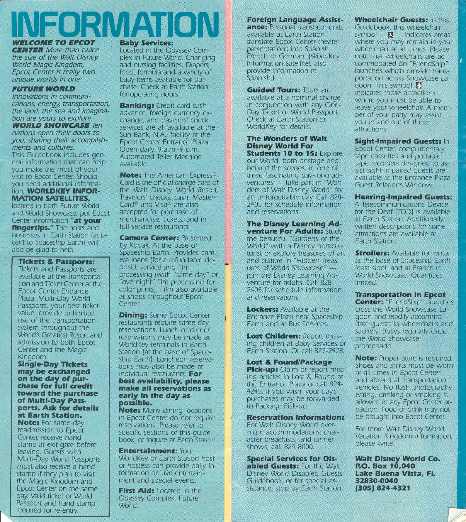 Epcot Center Guide Book 1986 - Photo 6 of 12