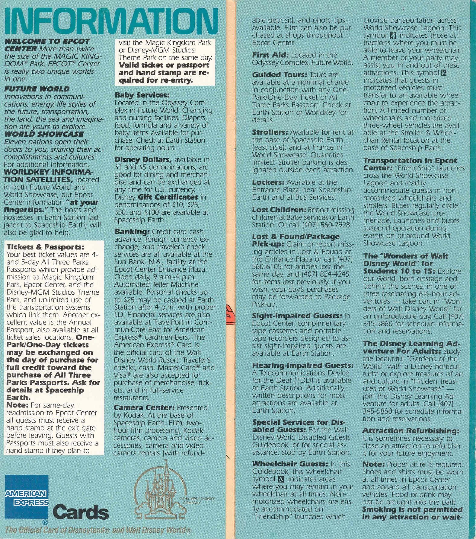 Epcot Center Entertainment Guide 1989 - Photo 8 of 14