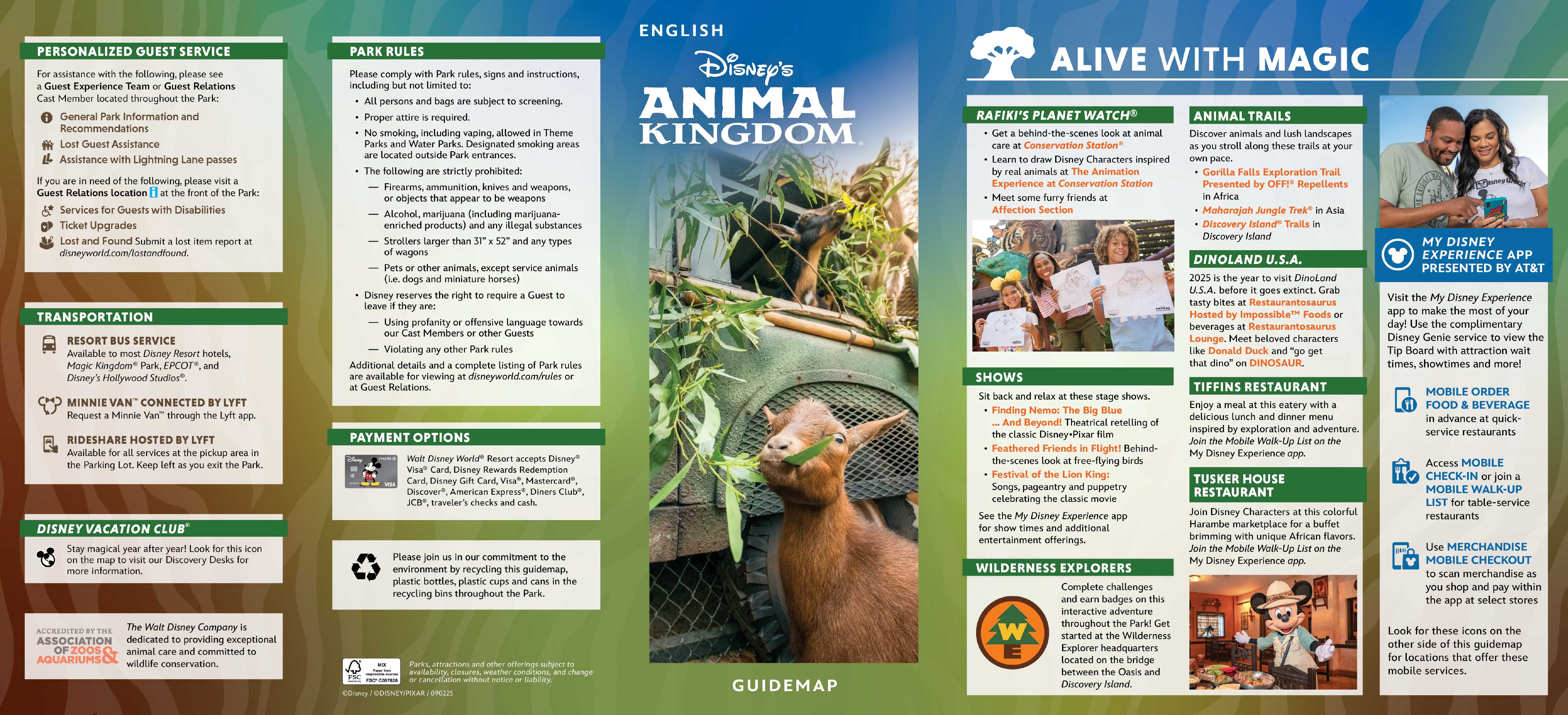 Disney's Animal Kingdom Guide Map - September 2025 - Photo 1 of 2