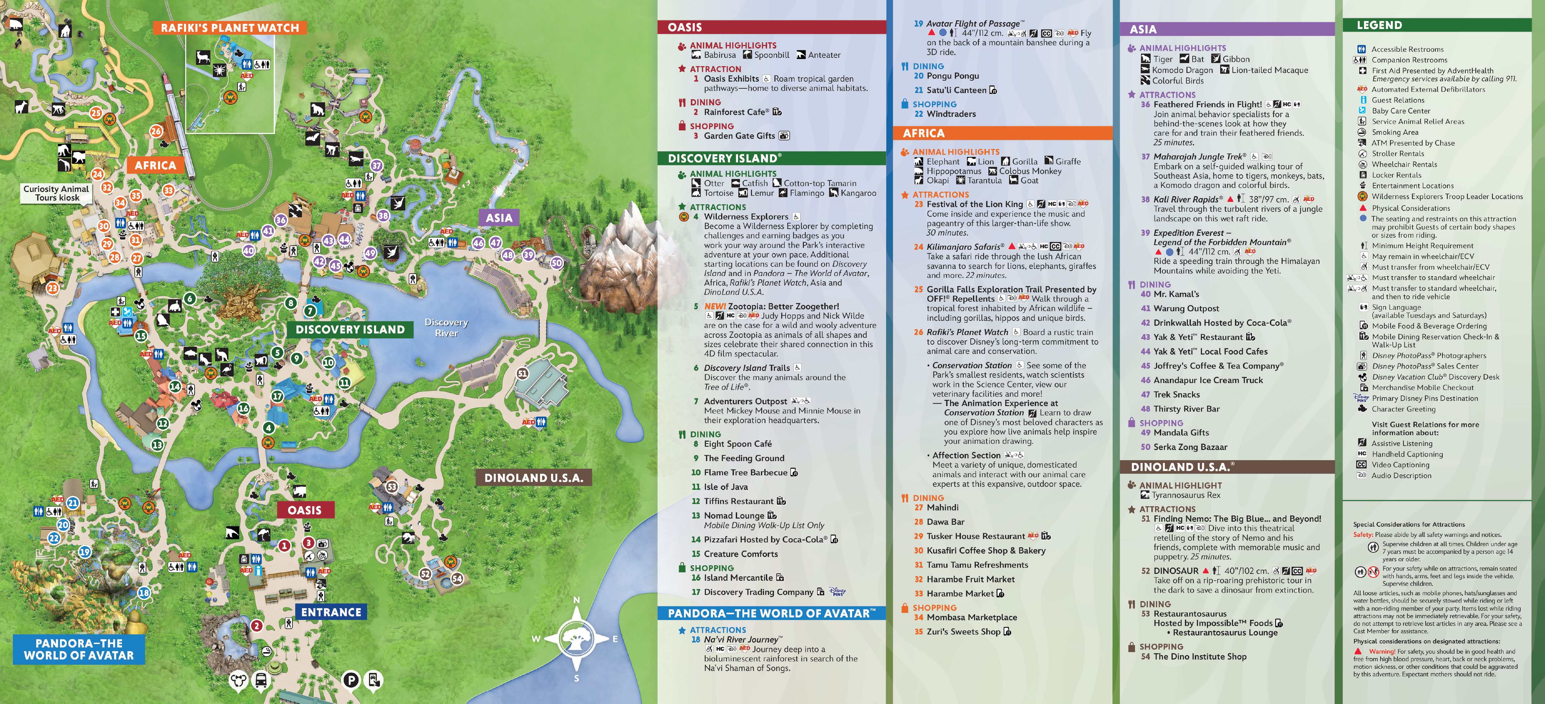 New Disney's Animal Kingdom Guide Map Features Zootopia: Better ...