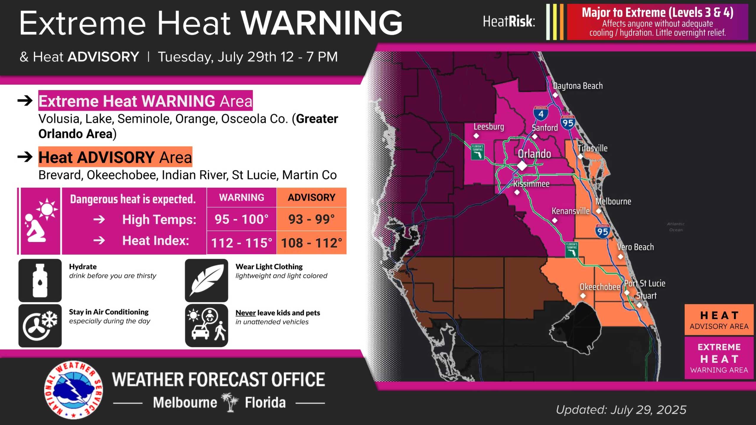 Extreme Heat Warning Issued for Walt Disney World as Heat Index Nears 115°F