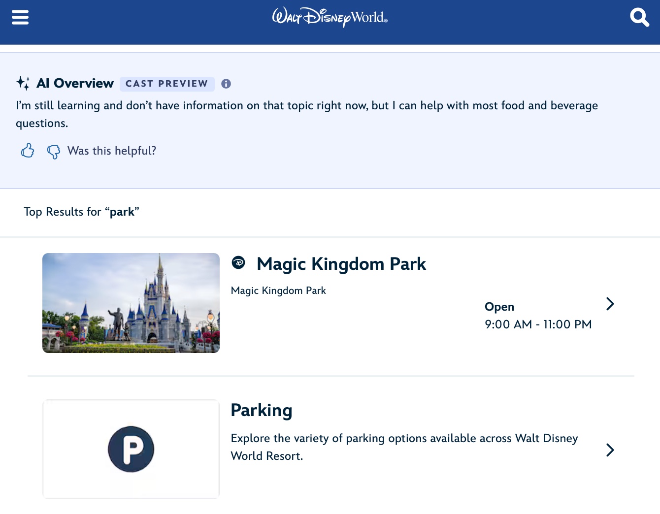 Disney's AI-Powered Search Feature Appears Briefly on Walt Disney World ...