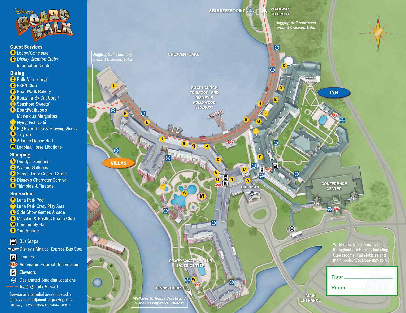 2013 BoardWalk Villas guide map